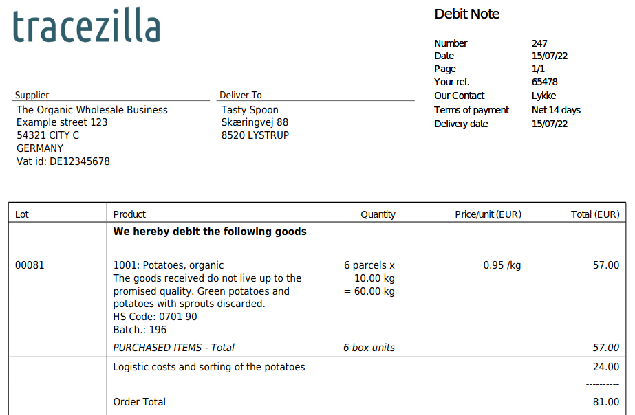 Purchase order | tracezilla